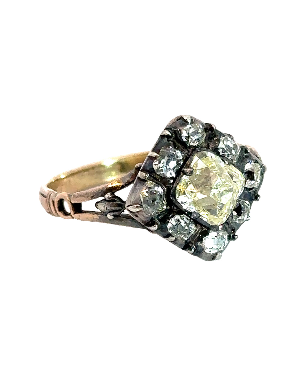 Georgian Antique Peruzzi Cut Yellow Diamond Ring – Estate Jewelry Mama