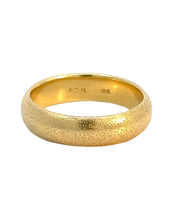 Vintage 18k Yellow Gold Textured Donut Band – Estate Jewelry Mama